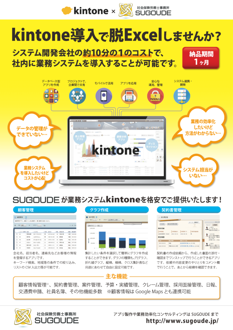 kintone活用 | 社会保険労務士事務所 SUGOUDE[スゴウデ]